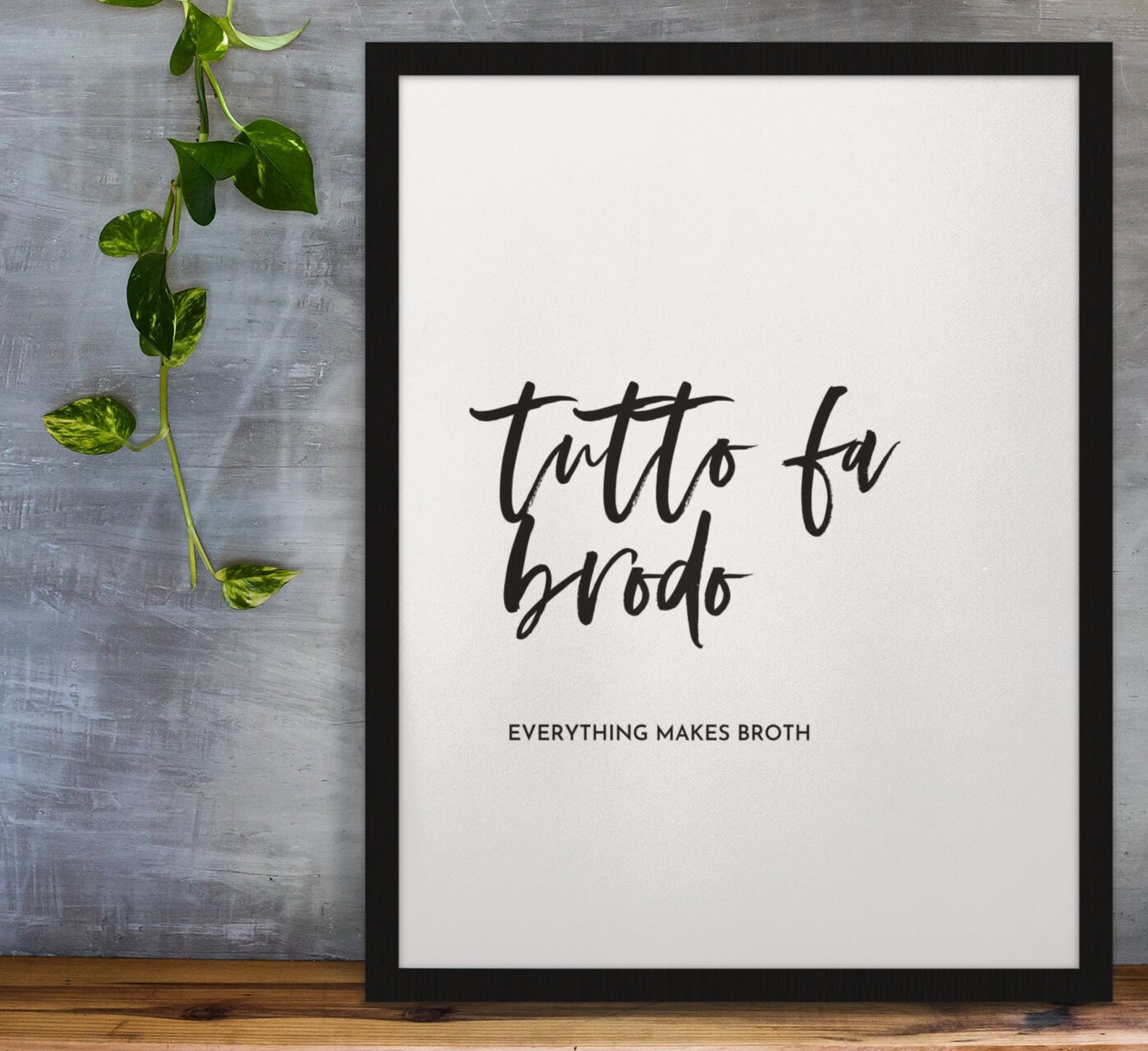 Unframed Italian Quote Poster Vintage Italian Saying Italy Kitchen Art ...