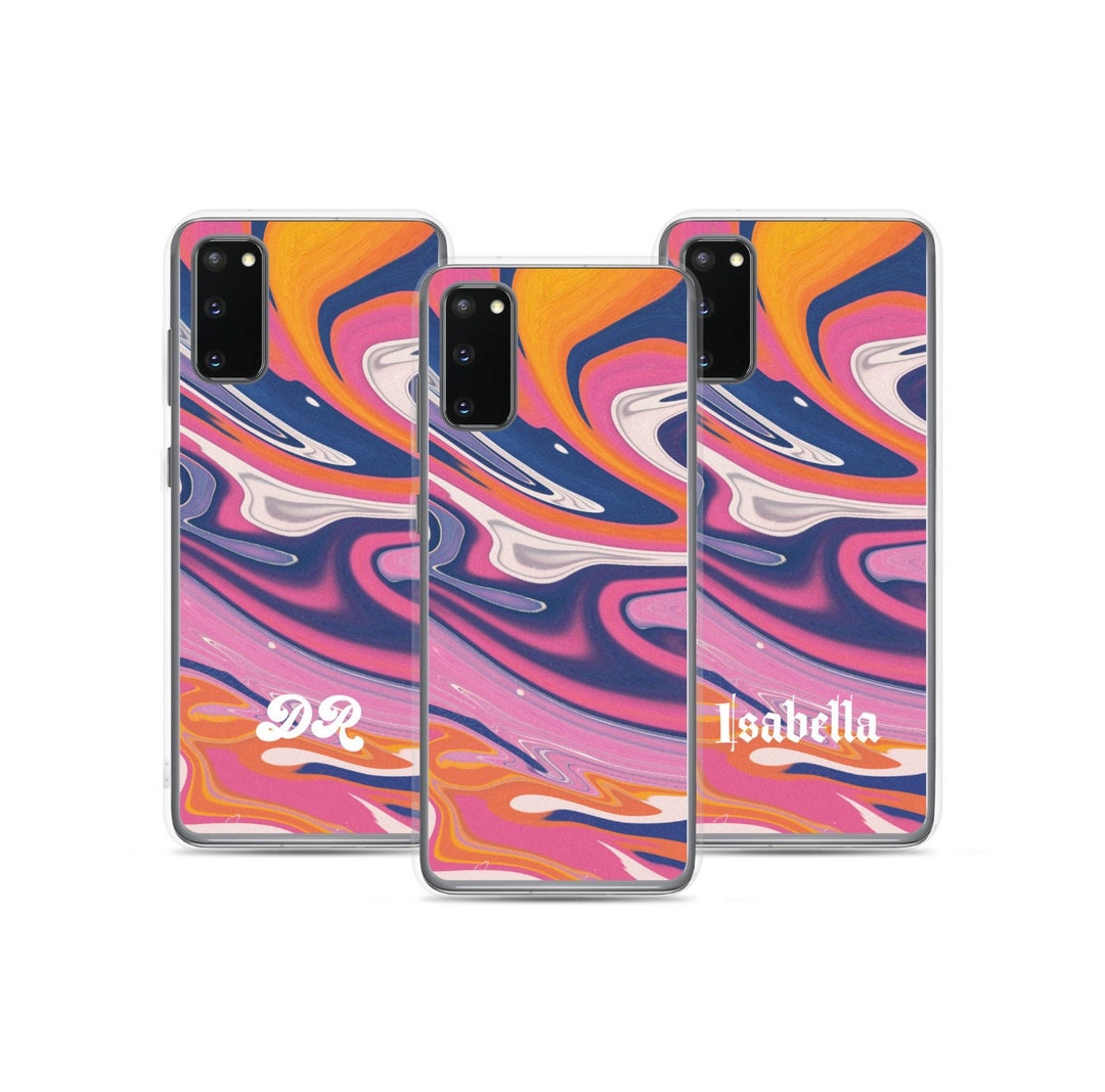 Pink and Blue Swirl Phone Case Flexible Phone Case Wireless - Etsy