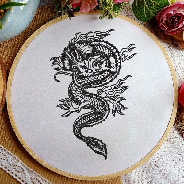 Dragon Embroidery - Etsy