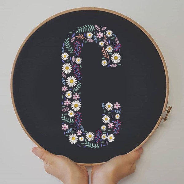 Letter C Embroidery - Etsy
