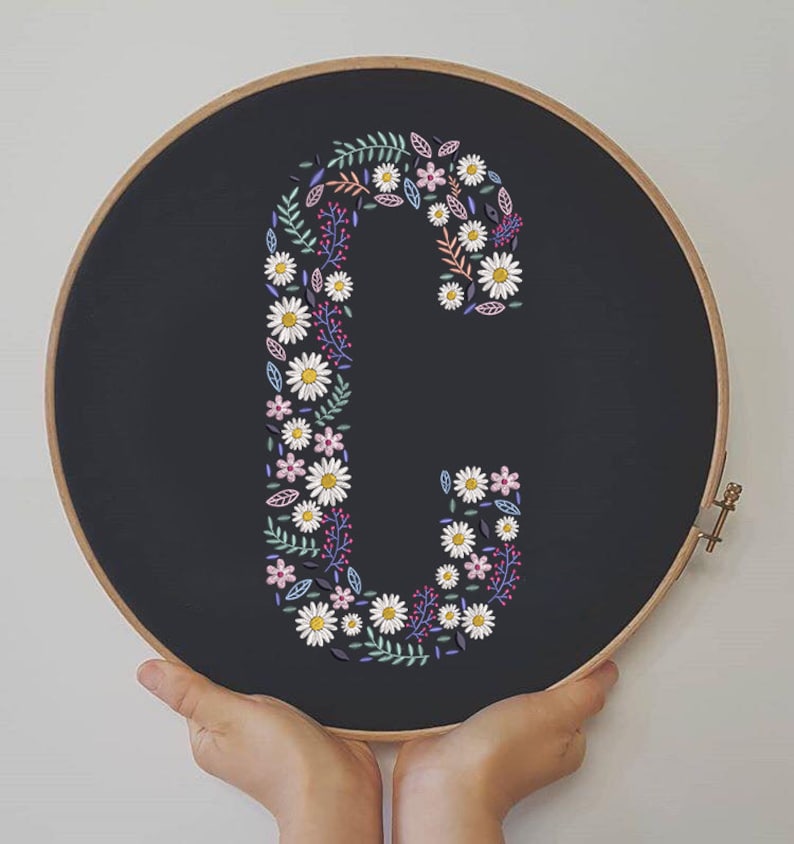 Letter C Embroidery Design Letter C Embroidery - Etsy