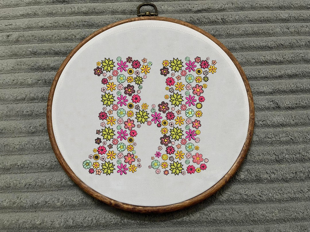 Letter H Embroidery Design, Letter H Embroidery, Letter Embroidery ...