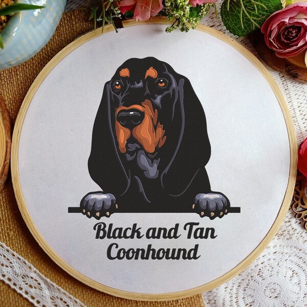 Coonhound Embroidery - Etsy