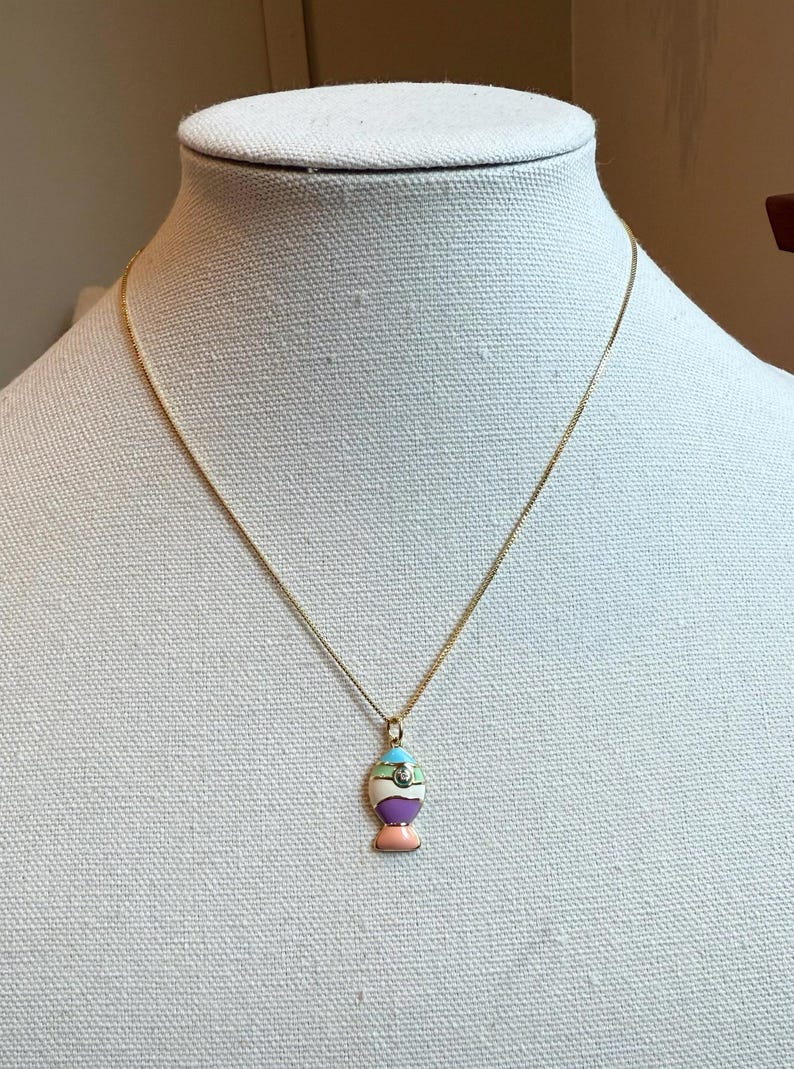 Enamel Fish Necklace: 18kt Gold Plated, Cubic Zirconia - Etsy