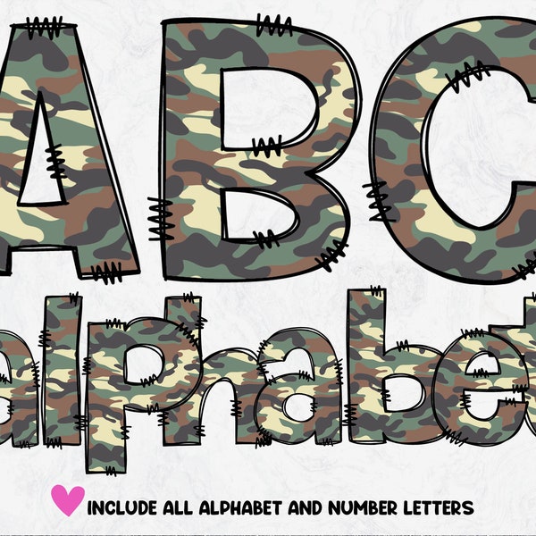 Camo Letters - Etsy