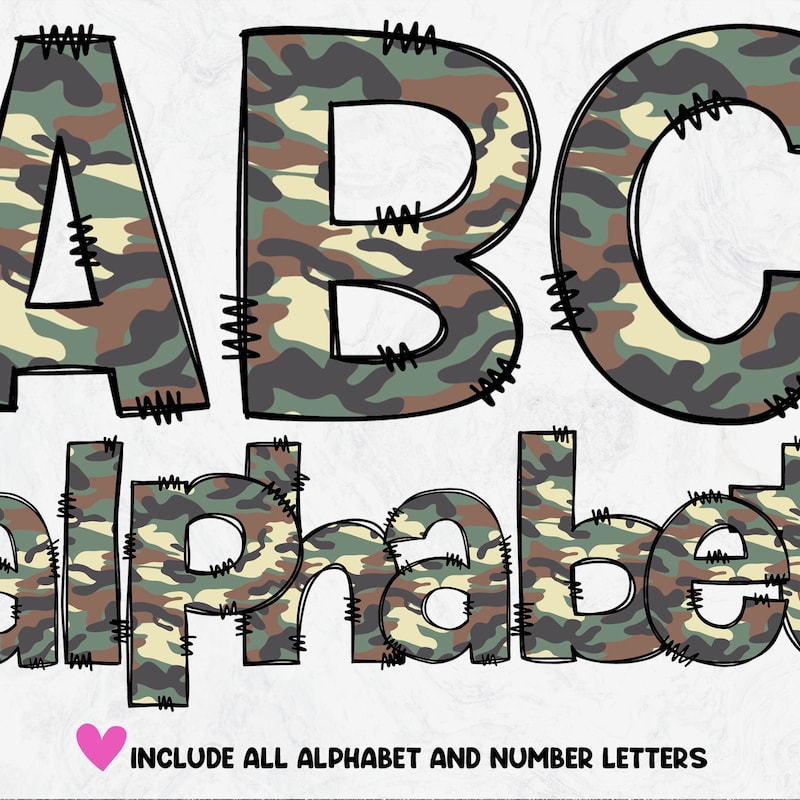 Camo Letters - Etsy