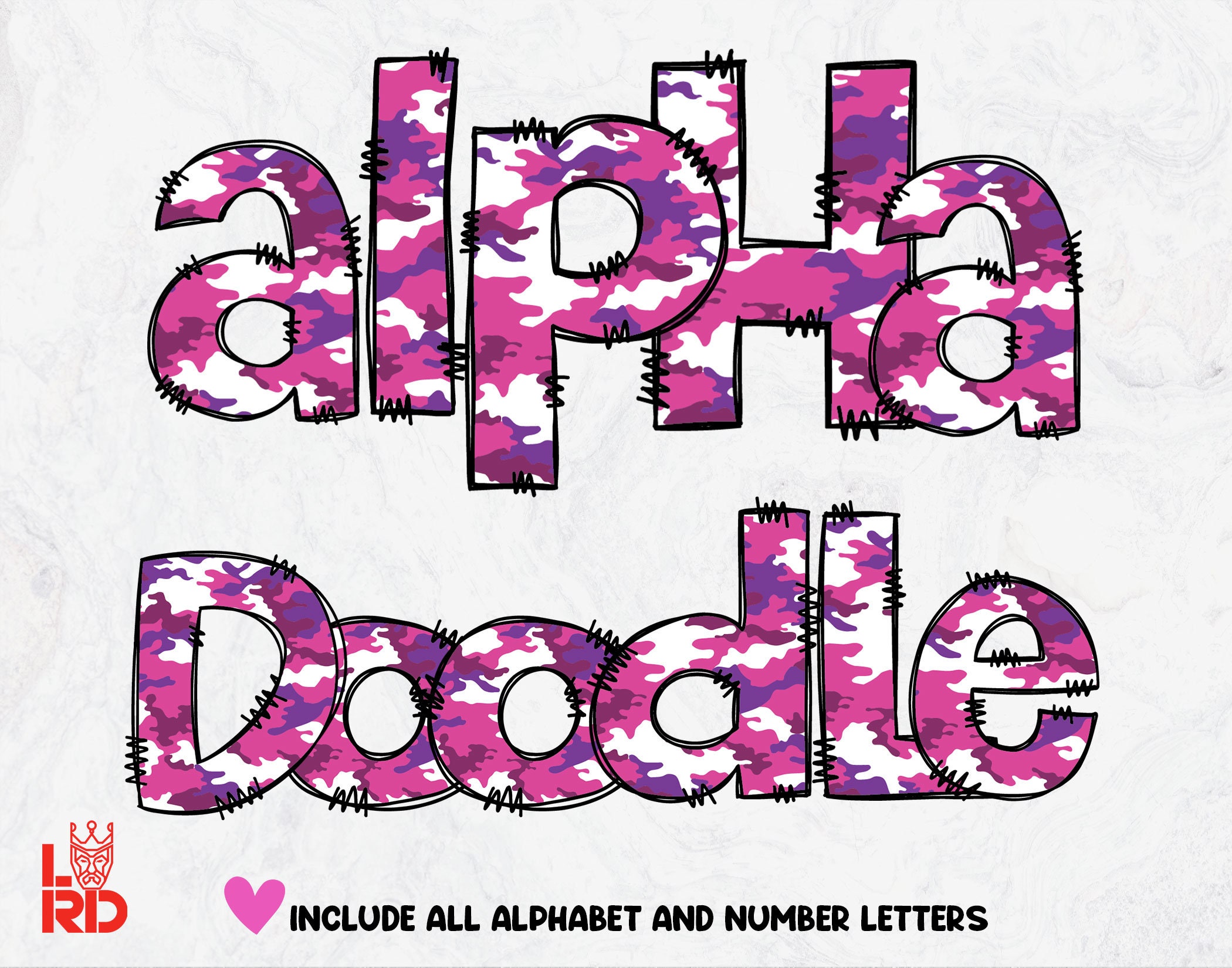 Pink Camo Doodle Alphabet, Military Camouflage, Army Letters ...