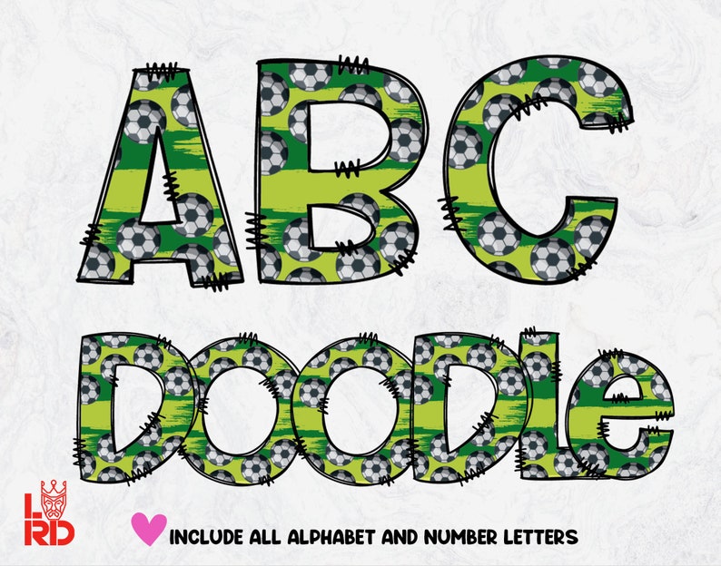 Soccer Doodle Letters PNG, Soccer Pattern Alphabet Png, Sports Theme ...