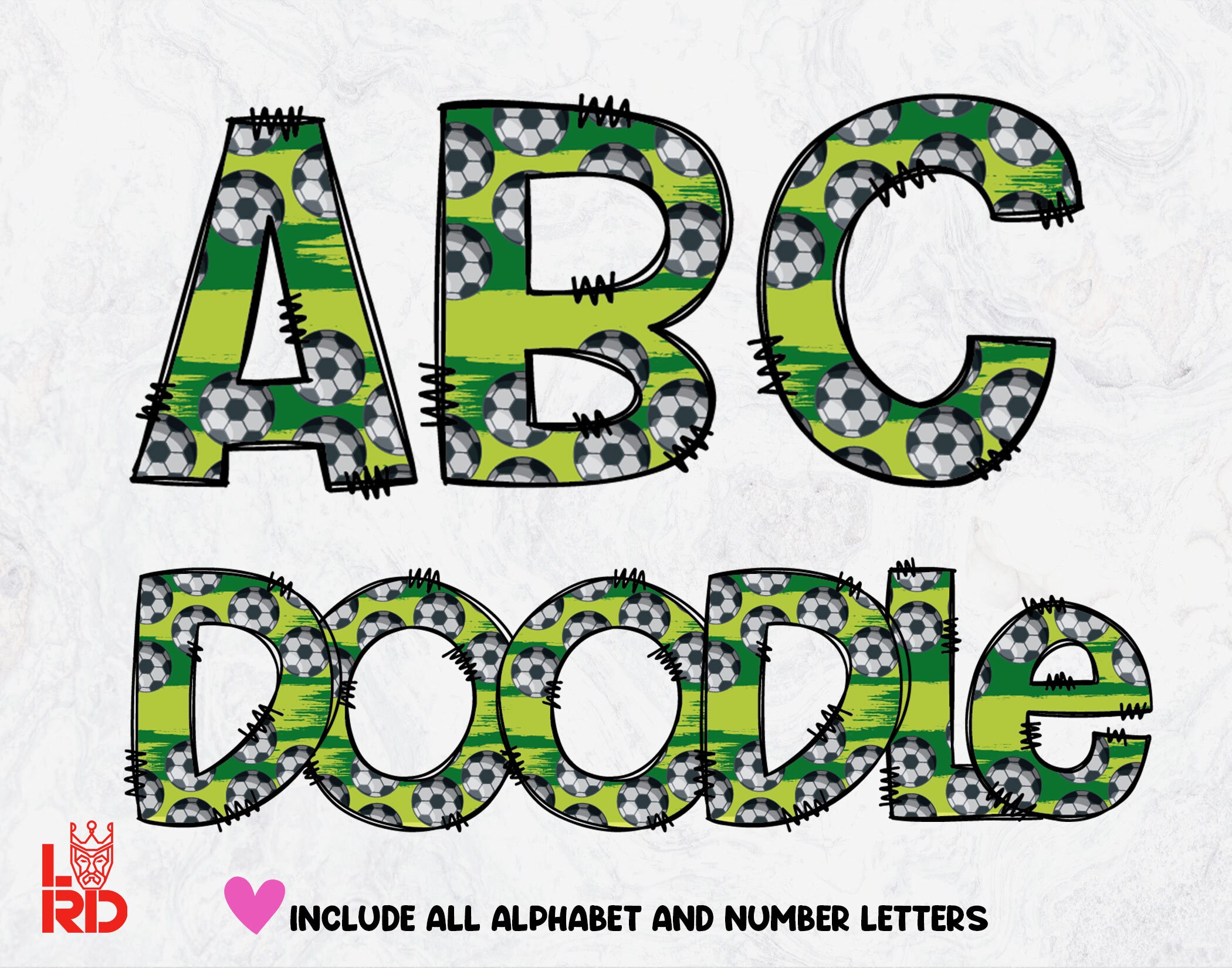 Soccer Doodle Letters PNG, Soccer Pattern Alphabet Png, Sports Theme ...