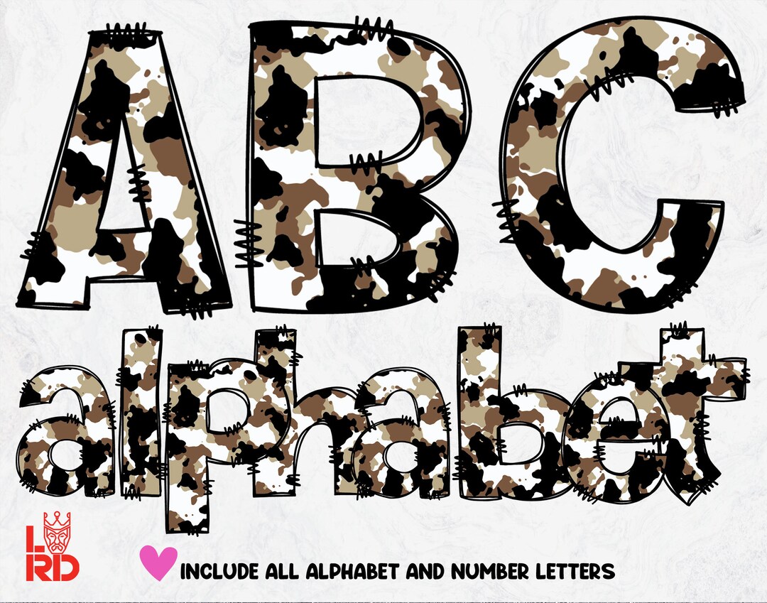 Camo Doodle Alphabet Letters: Military PNG Alpha Set (digital Download ...