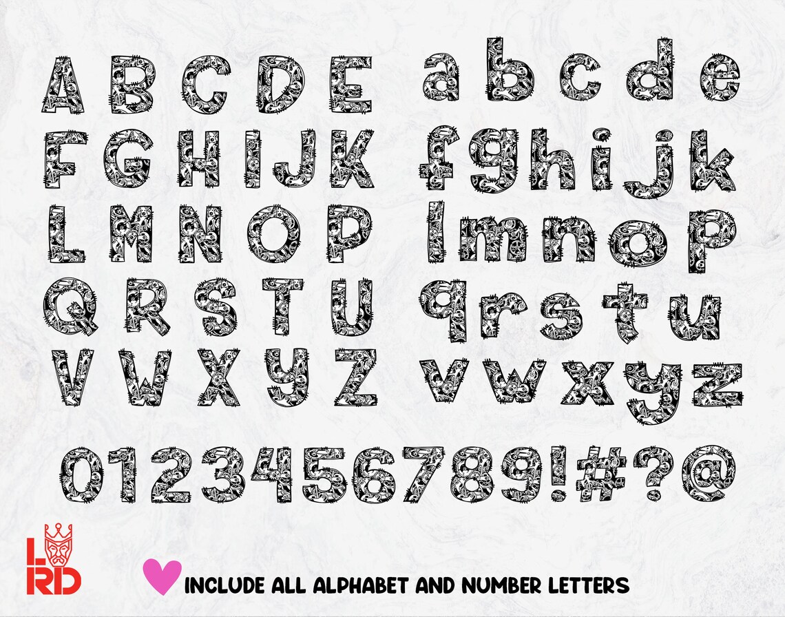 Gear Doodle Letters PNG, Motorcycle Alphabet PNG, Hand Drawn Alphabe ...