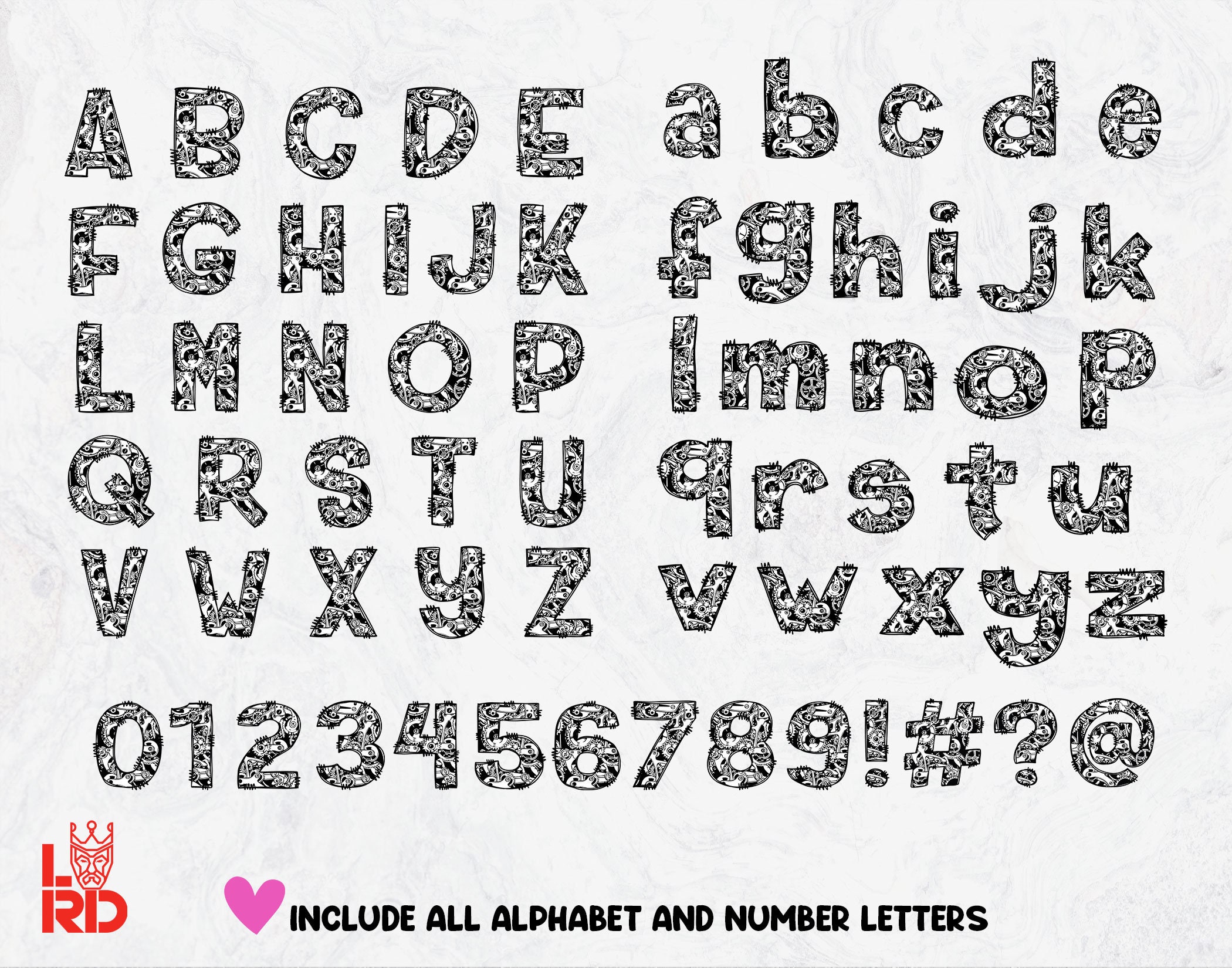 Gear Doodle Letters PNG, Motorcycle Alphabet PNG, Hand Drawn Alphabe ...