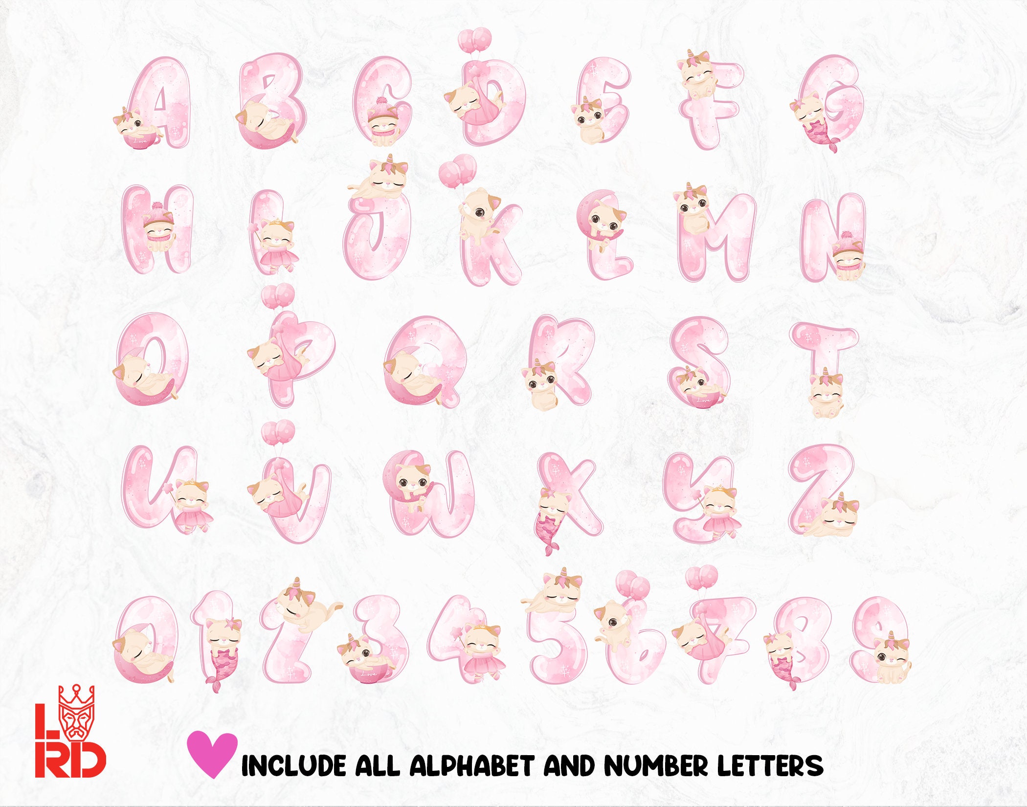 Cute Cat Letters Png, Kitty Letters Png, Cute Cat Sublimation, Kitty ...