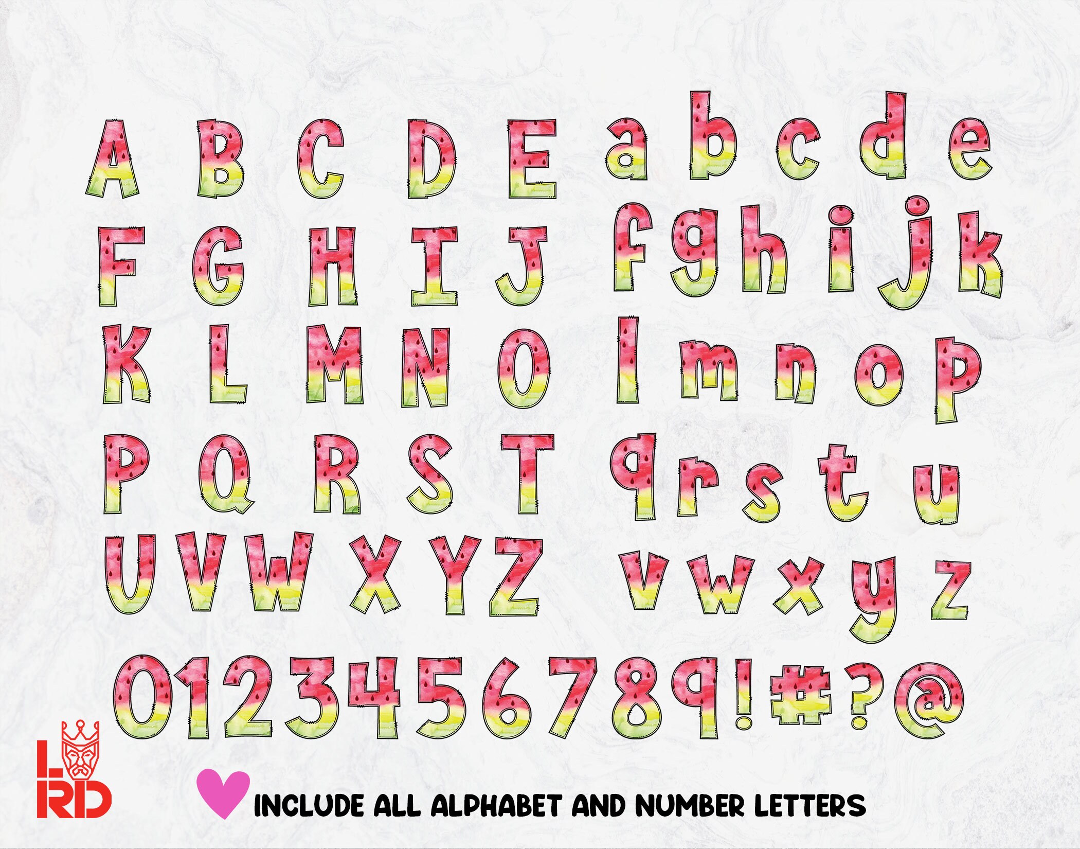 Watermelon Alphabet PNG, Fruit Letters, Fruit Doodle Letters ...