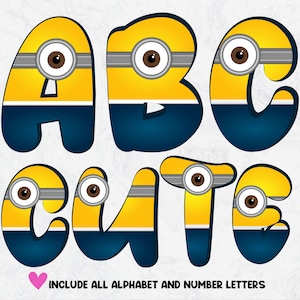 Despicable Me Minions Alphabet PNG: Cartoon Letters (digital Download ...