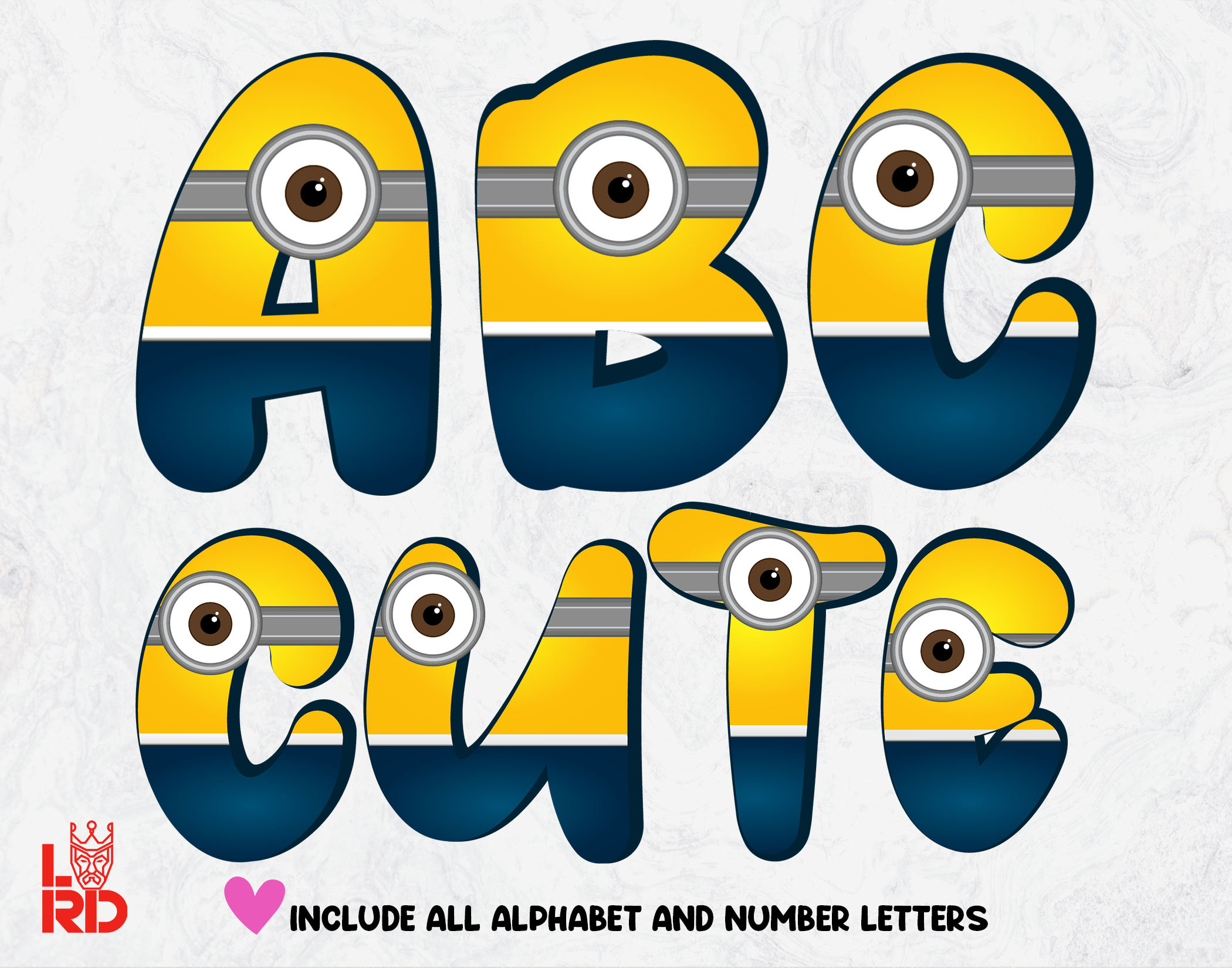 Despicable Me Minions Alphabet PNG: Cartoon Letters (digital Download ...