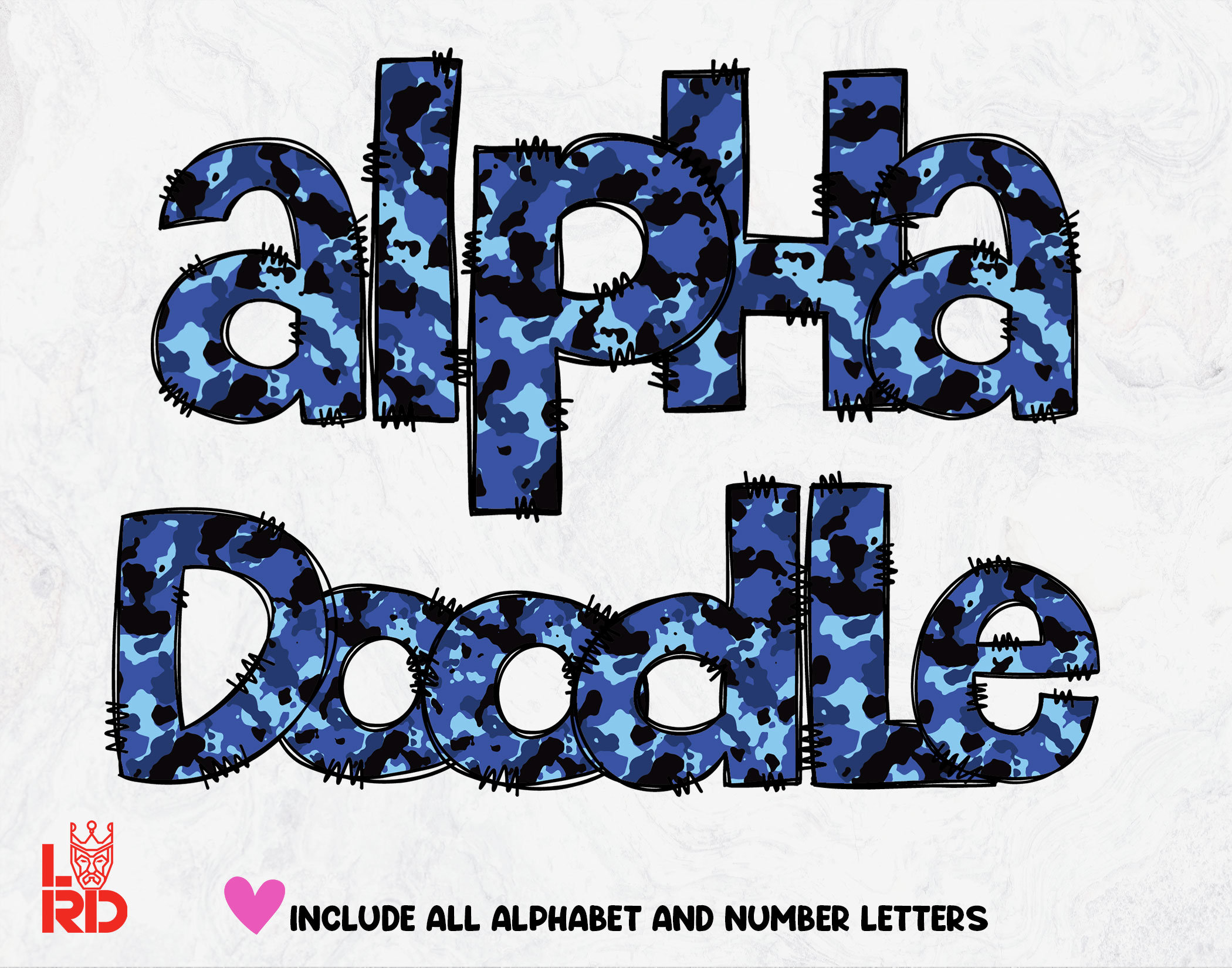 Blue Camouflage Alphabet Doodle Letters, Camo Letters, Military Clipart ...