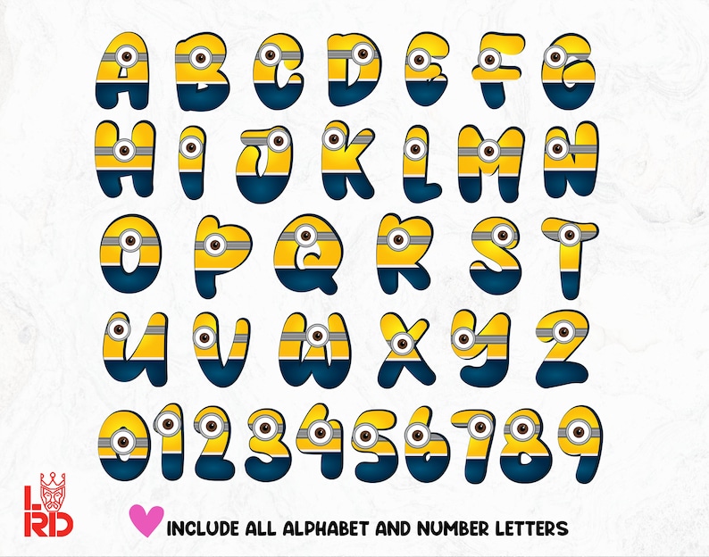 Despicable Me Alphabet PNG, Cartoon Character Letters PNG, Character ...