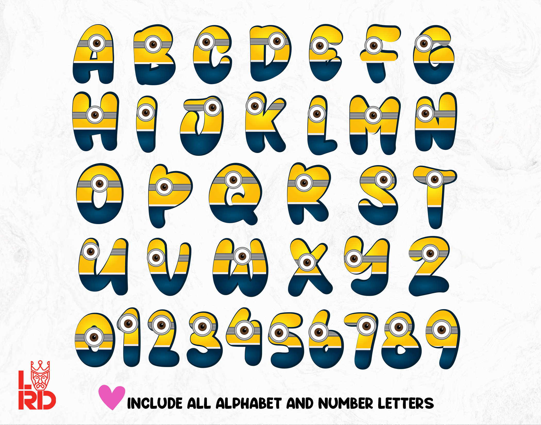 Despicable Me Minions Alphabet PNG: Cartoon Letters (digital Download ...