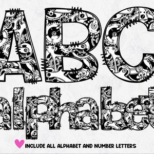 Gear Doodle Letters PNG, Motorcycle Alphabet PNG, Hand Drawn Alphabe ...