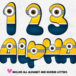 Despicable Me Minions Alphabet PNG: Cartoon Letters (digital Download ...