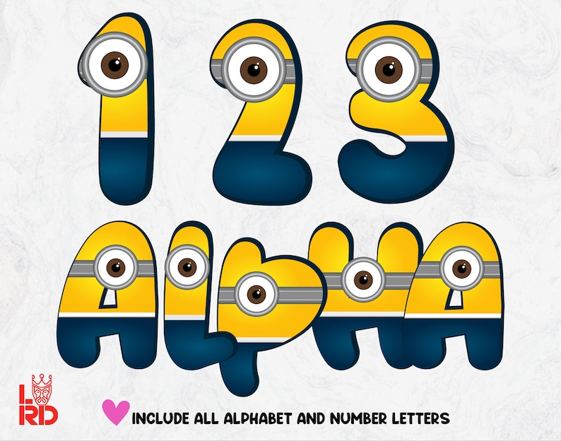 Despicable Me Minions Alphabet PNG: Cartoon Letters (digital Download ...