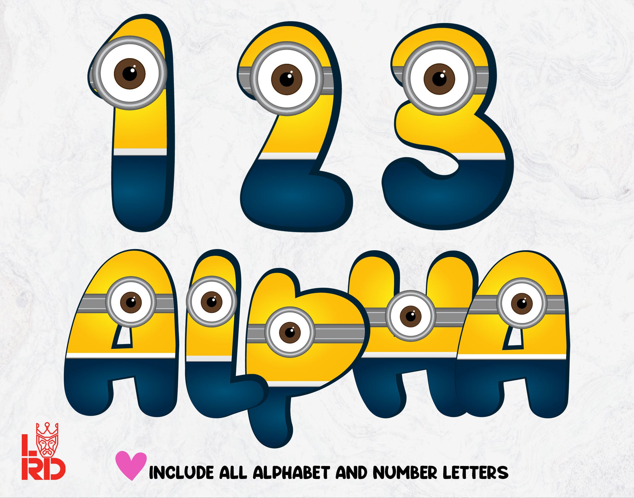 Despicable Me Minions Alphabet PNG: Cartoon Letters (digital Download ...