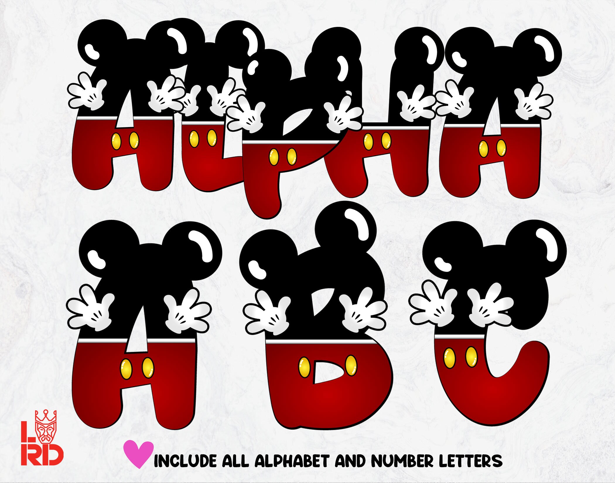 Mouse Alphabet PNG, Cute Character Alphabet PNG Sublimation, Cartoons ...