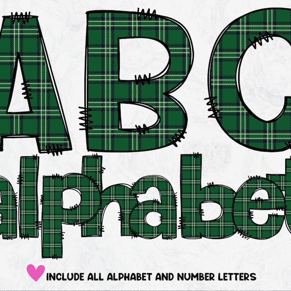 Plaid Letters - Etsy