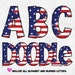 USA Flag Patriotic Doodle Letters Flag Alphabet Sublimation - Etsy