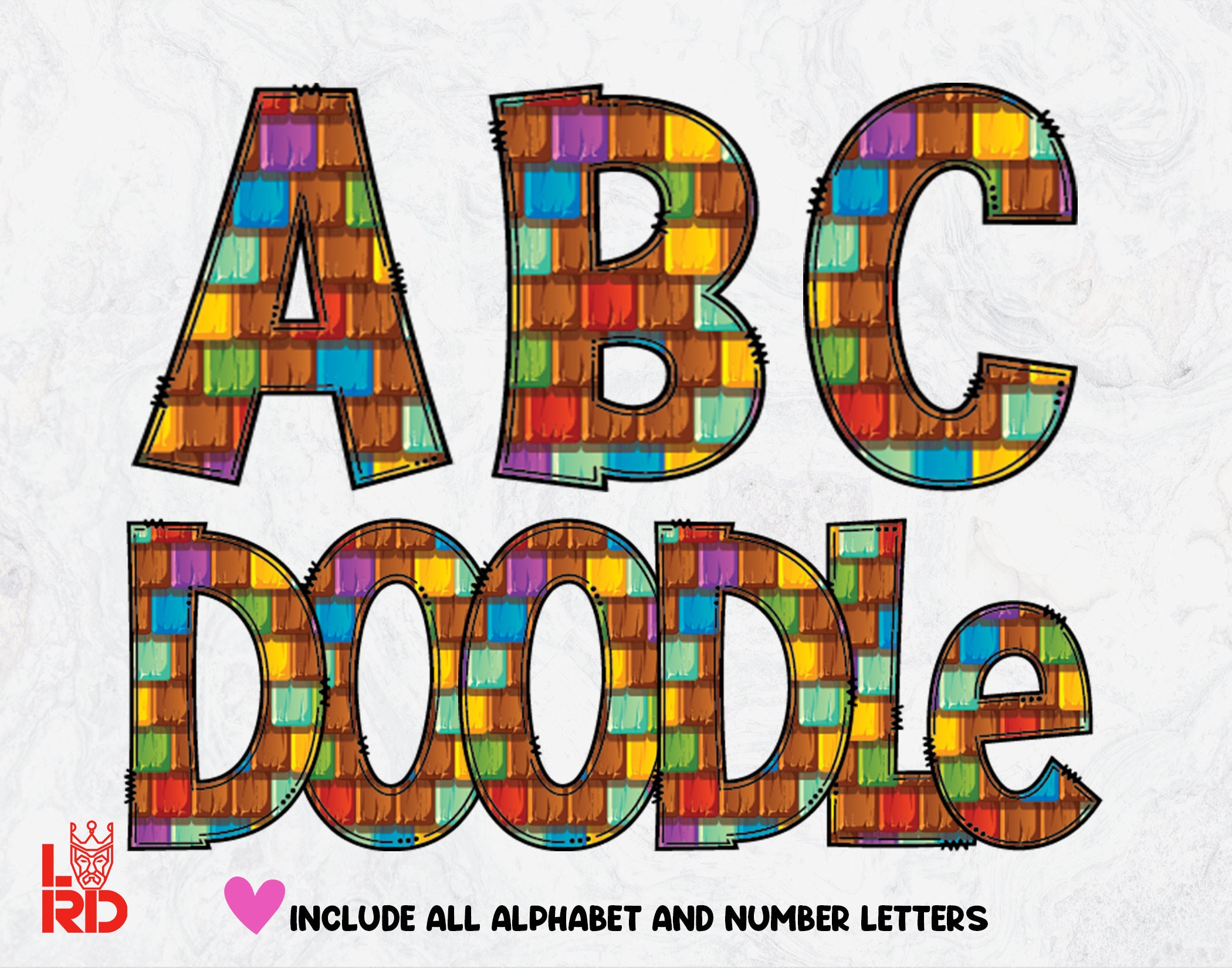 Colorful Blocks Doodle Letters PNG, Blocks Alphabet Clipart ...