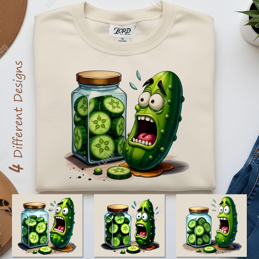 Funny Pickle Lover PNG Set: Canning & Gardening Designs (digital ...