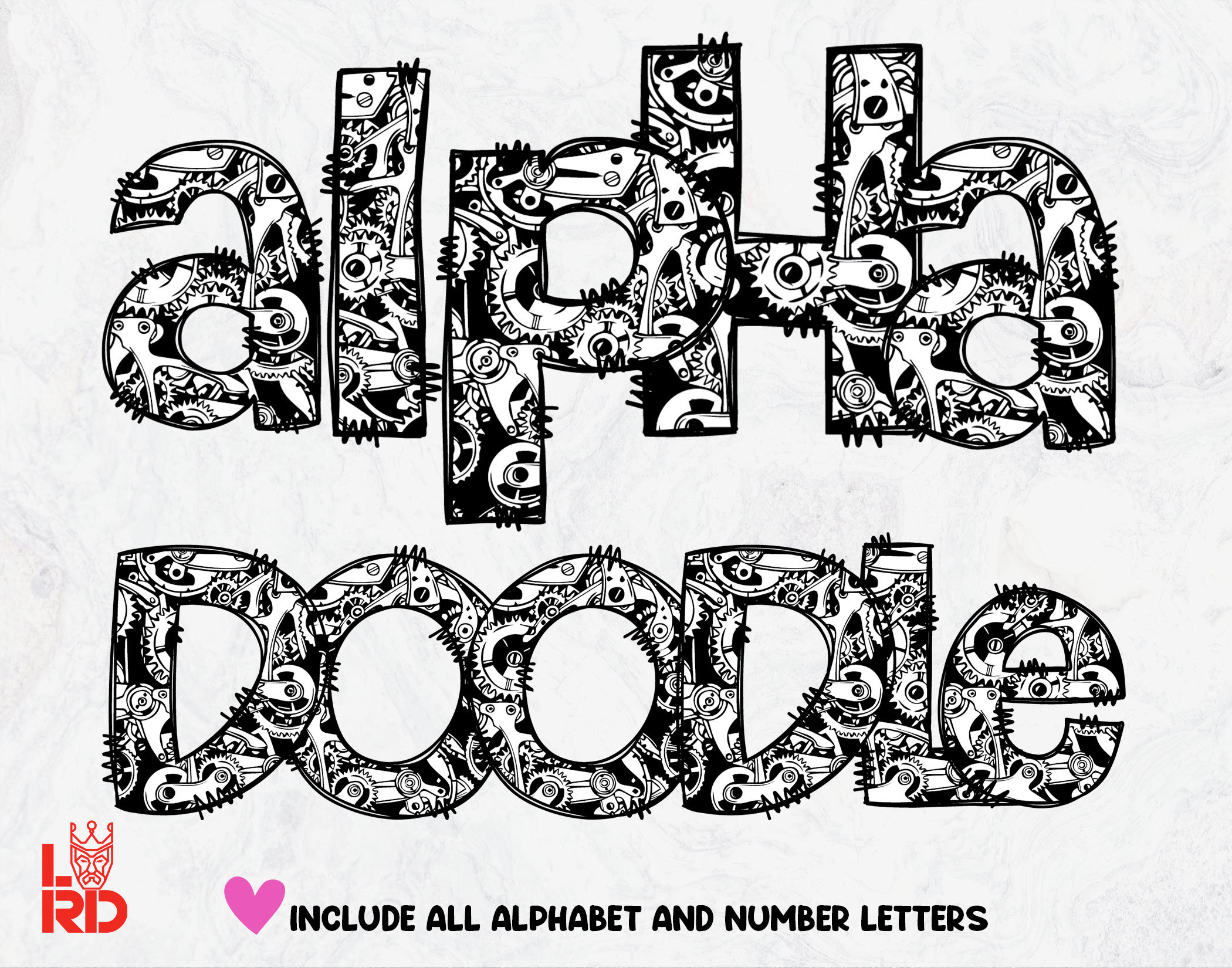 Gear Doodle Letters PNG, Motorcycle Alphabet PNG, Hand Drawn Alphabe ...