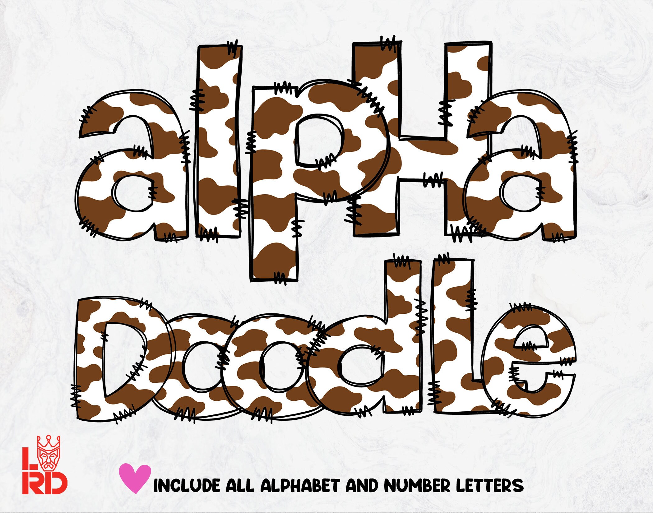Cow Hide Pattern Alphabet: Doodle Letters PNG (digital Download) - Etsy