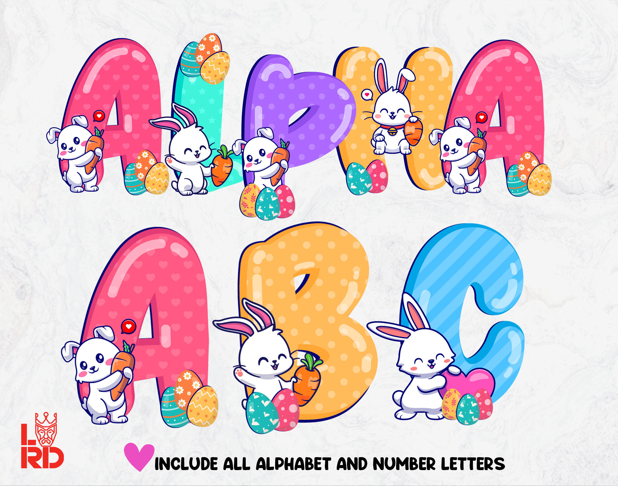 Bunny Easter Alphabet PNG, Sublimation Letters (digital Download) - Etsy
