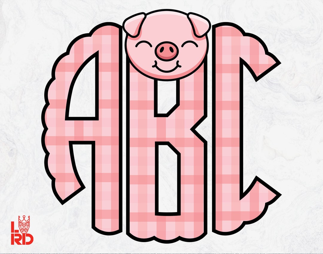 PIG Monogram, Animal Monogram Letters, PIG Pink Alphabet PNG ...