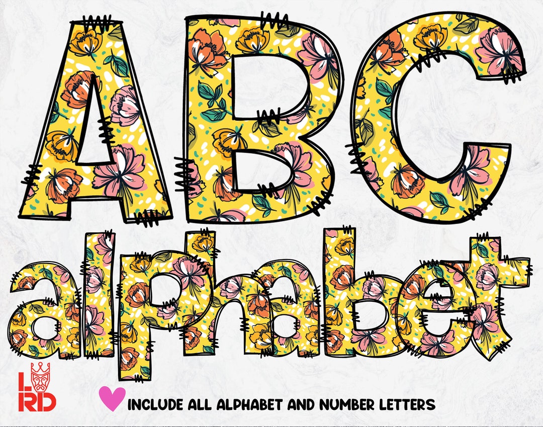 Spring Floral Alphabet Letters, Summer Day Flower Watercolor ...