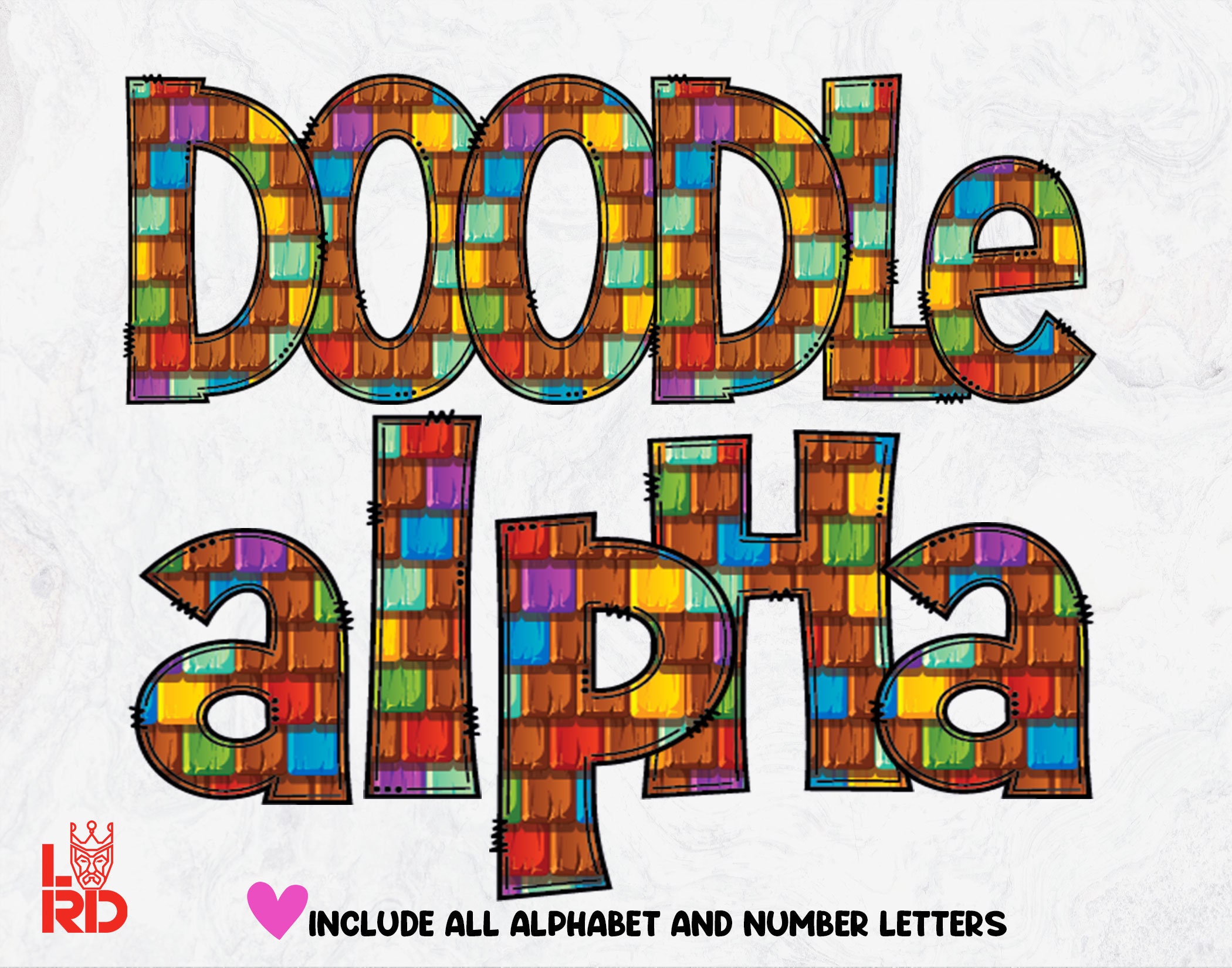 Colorful Blocks Doodle Letters PNG, Blocks Alphabet Clipart ...