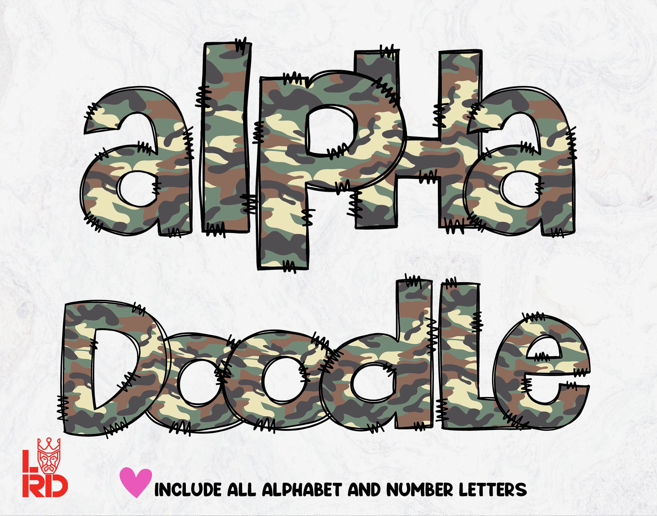 Camo Doodle Alphabet PNG: Military Camouflage Letters (digital Download ...