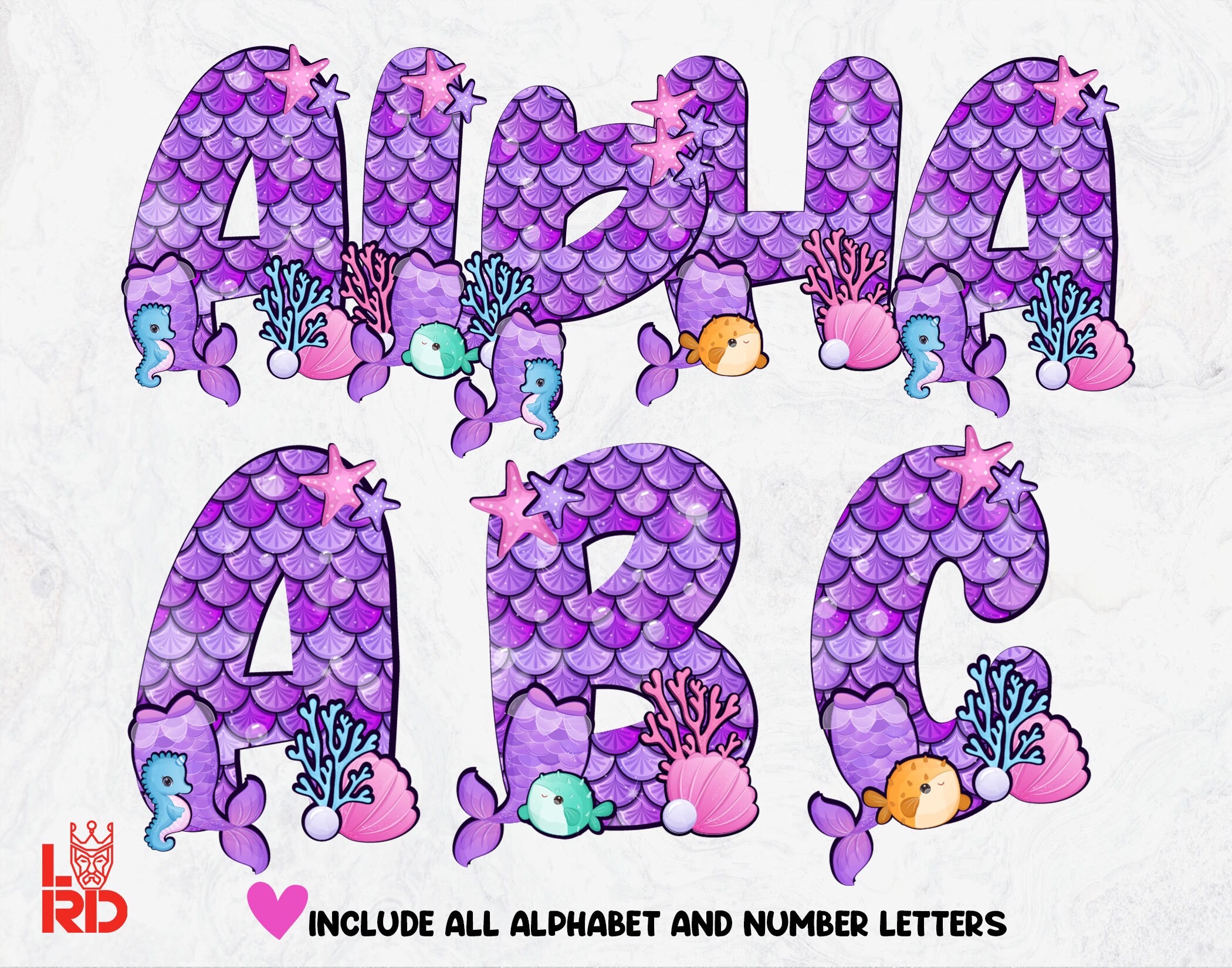 Cute Mermaid Alphabet PNG, Mermaid Letters, Sublimation Letters ...