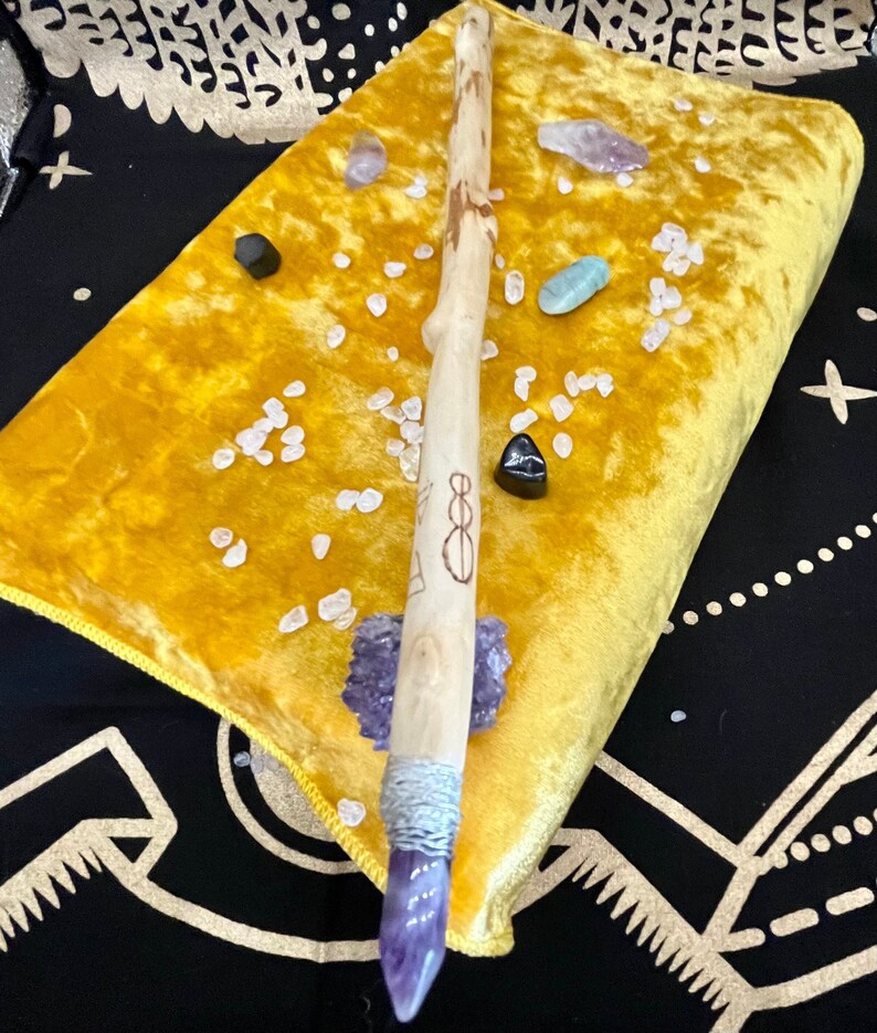 Handmade Wand, Wellbeing Crystal Wand, Ethically Sourced Birch Wood ...