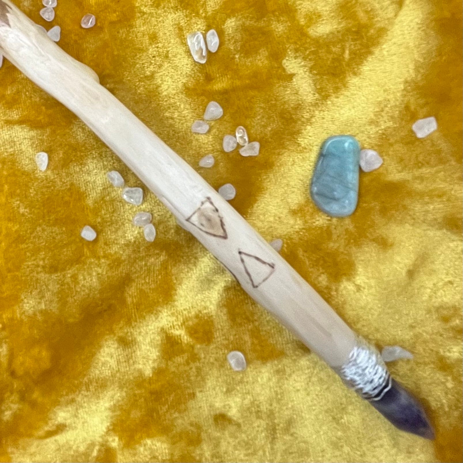 Handmade Wand, Wellbeing Crystal Wand, Ethically Sourced Birch Wood ...