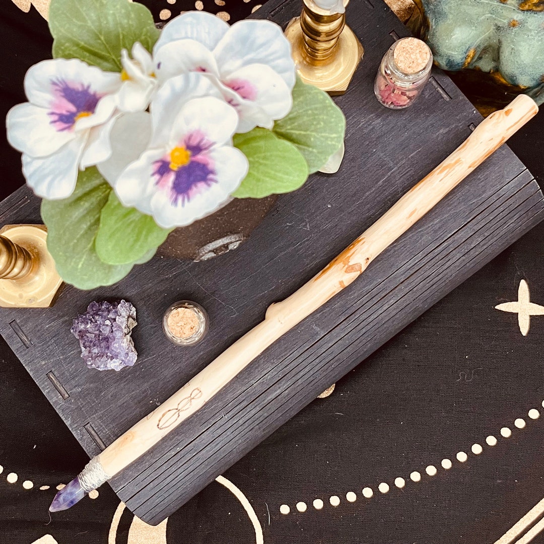 Handmade Wand, Wellbeing Crystal Wand, Ethically Sourced Birch Wood ...
