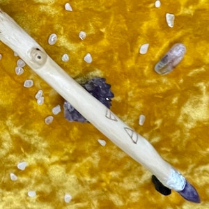 Handmade Wand, Wellbeing Crystal Wand, Ethically Sourced Birch Wood ...