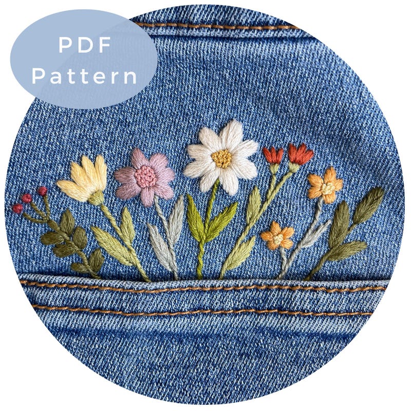 Embroidery Jeans - Etsy