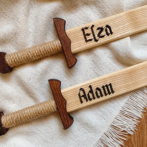 Personalized Wooden Sword, Knight Sword for Boys, Child Birthday Gift ...