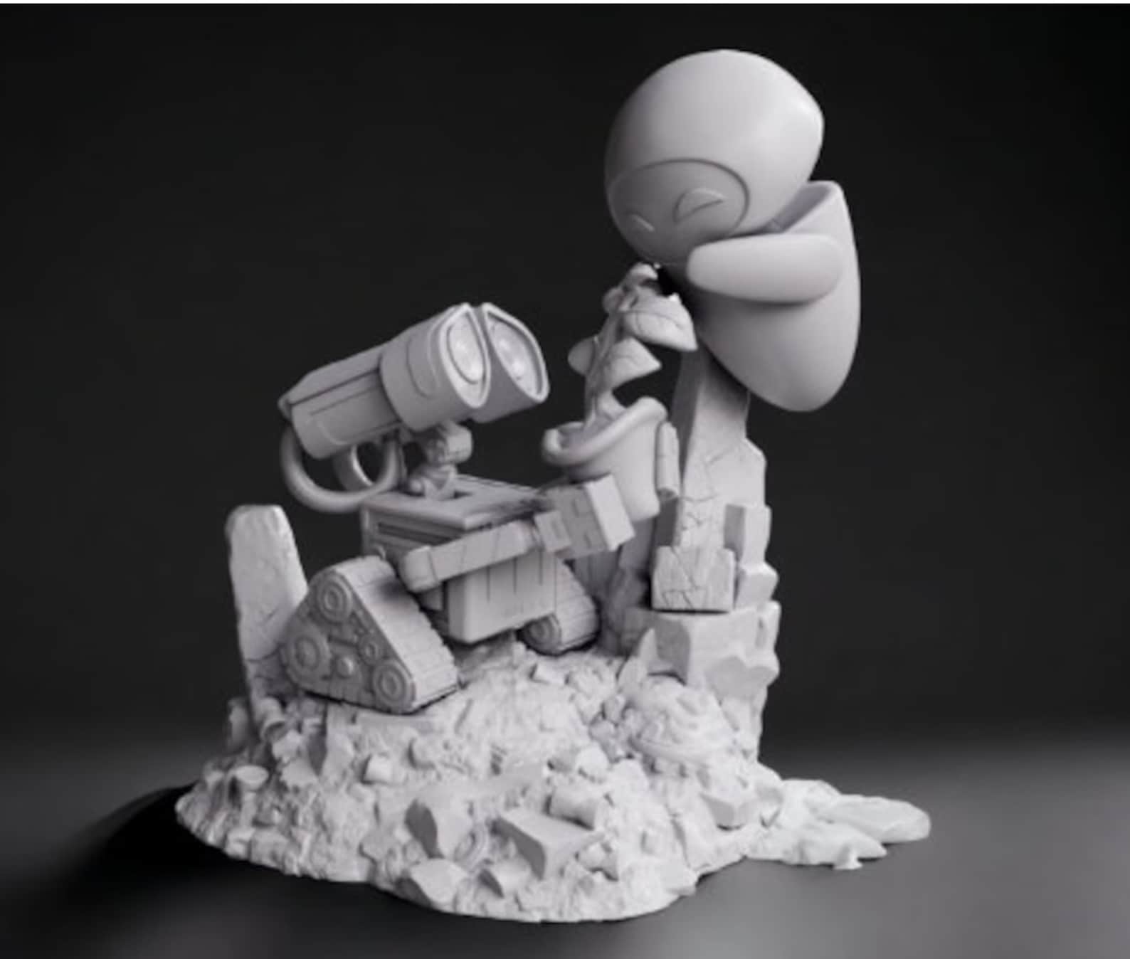 Wall-e and Eve STL, Wall-e 3D Model, Wall-e 3D Eve Sculpt L 3D Digital ...