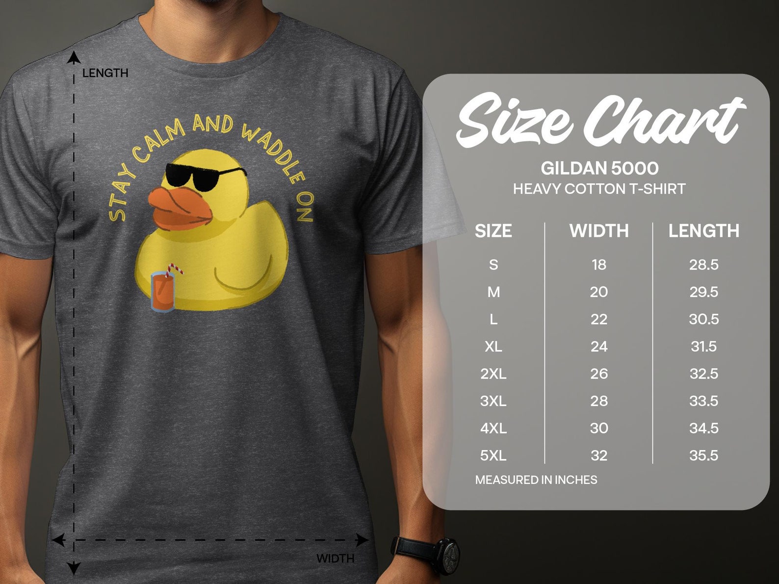 Stay Calm and Waddle on T-shirt, Funny Duck Graphic Tee, Cool Duck With ...