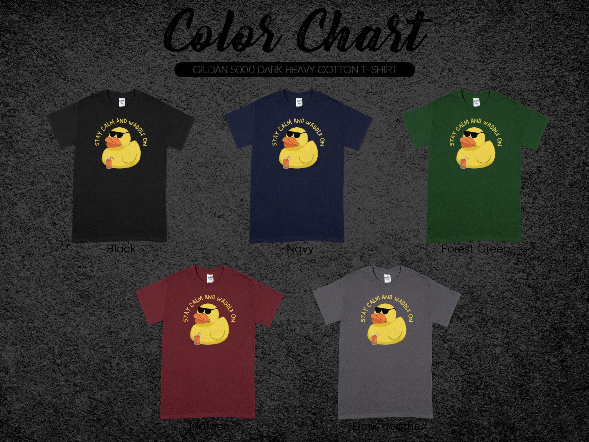 Stay Calm and Waddle on T-shirt, Funny Duck Graphic Tee, Cool Duck With ...