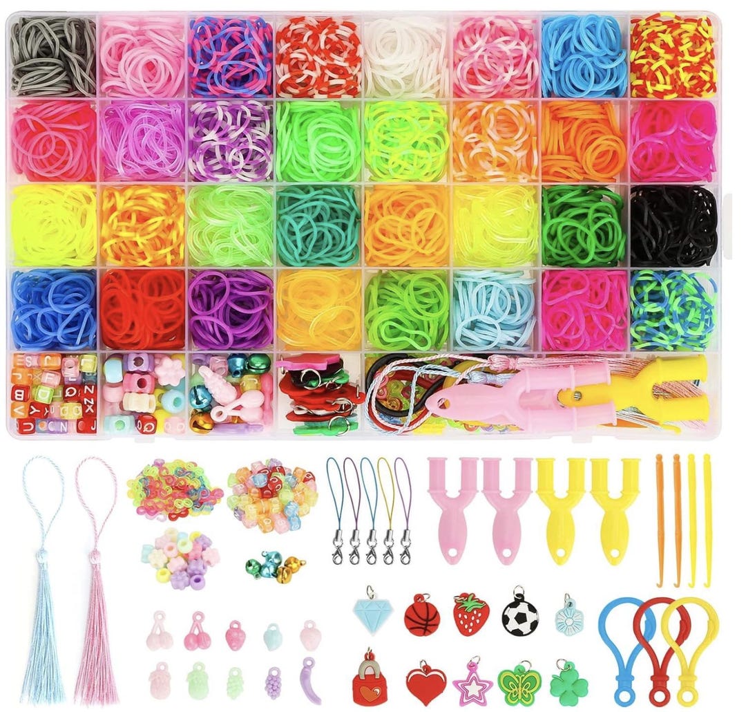 Loom Bands 2500 Pieces 20 Colours DIY Rubber Band Set, Elastic Loom Kit ...